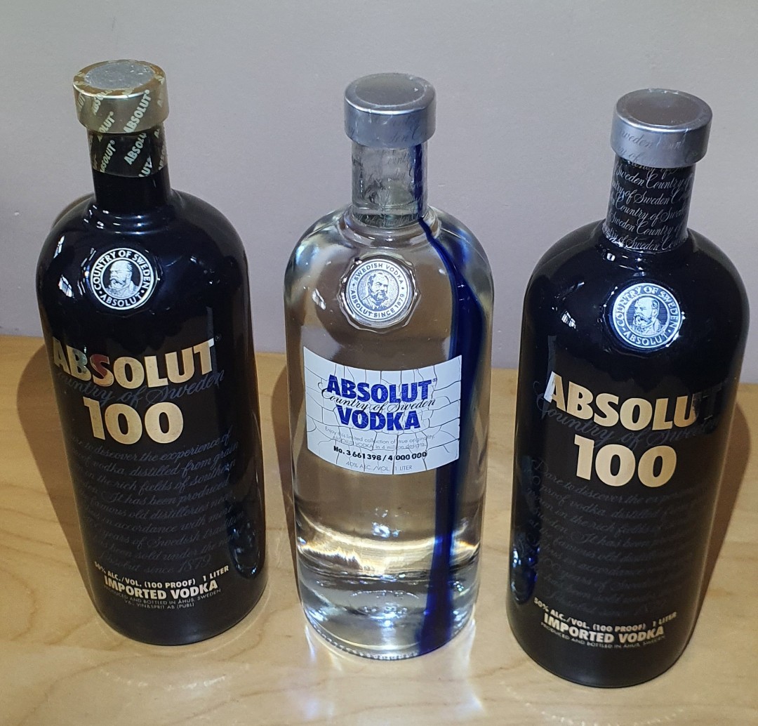 11 X 1 Litre Absolute Vodka, Food & Drinks, Alcoholic Beverages on ...