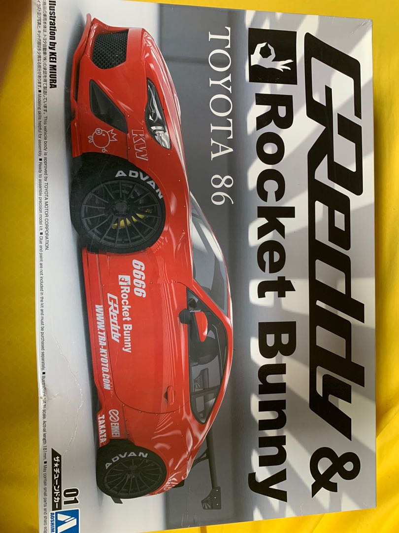 Aoshima Toyota 86 Greddy rocket bunny, Hobbies & Toys, Toys & Games on Carousell