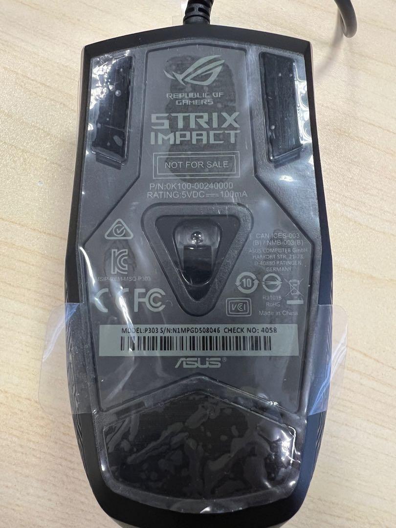 Asus ROG Strix Imapct Mouse P303, 電腦＆科技, 電腦周邊及配件, 電腦滑鼠及相關產品 - Carousell