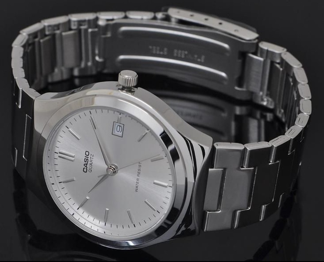 Authentic Casio Analog Quartz Stainless Steel Silver Dial Men Watch ...