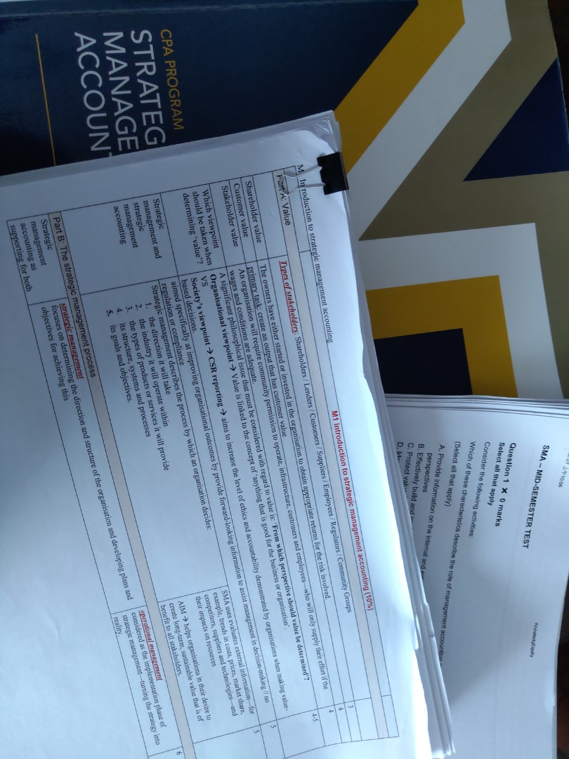 Sma eg Cpaa testbook, notes, exercise, 興趣及遊戲, 書本 & 文具, 教科書 - Carousell