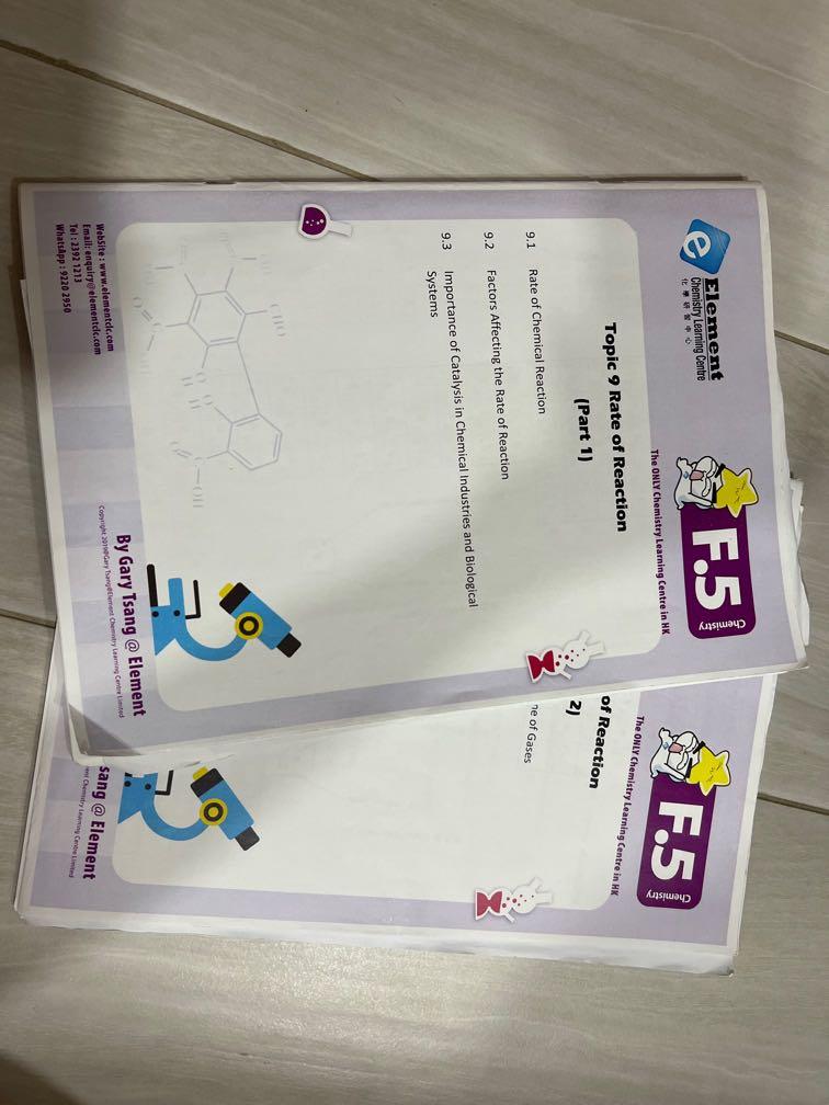 Element Form5 Chem Notes (Rate of reaction) + Past papers booklet, 興趣及 ...
