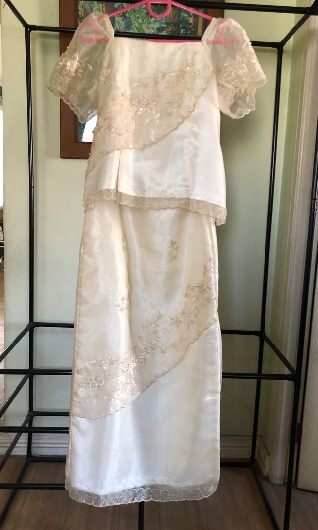 Filipiniana Mother of the Bride Ninang 2-piece Dress - Fits Small to ...