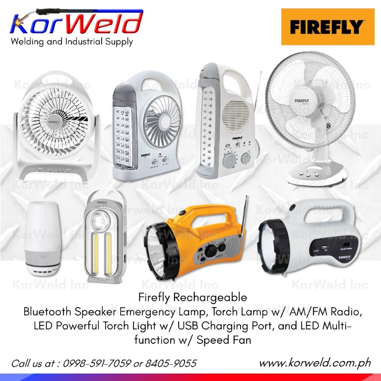 Firefly Rechargeable Bluetooth Speaker Emergency Lamp, Torch Lamp w/ AM ...