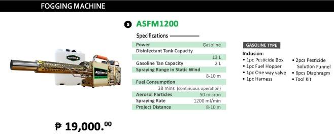 FOGGING MACHINE (ASFM1200), Commercial & Industrial, Construction Tools ...
