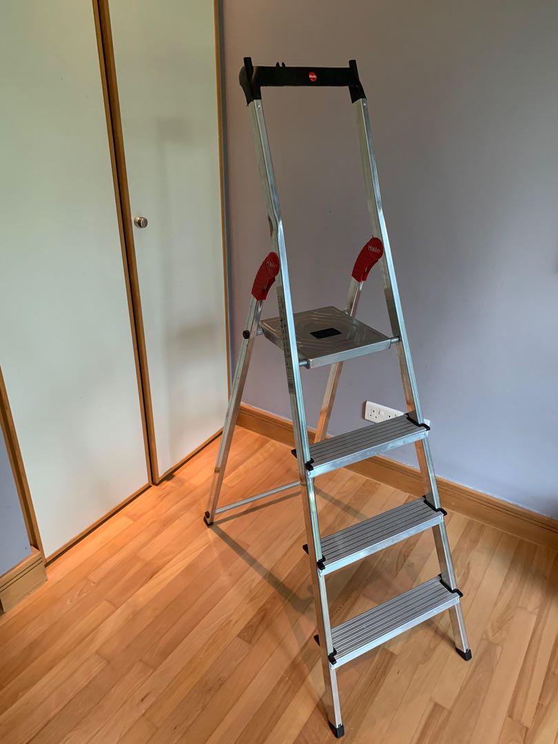 German Hailo Aluminum 5 Step Ladder, Furniture & Home Living, Home ...