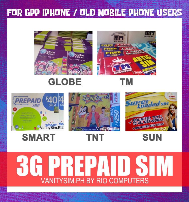 GLOBE / SMART 3G Sim Cards for GPP iPhones / Old Model Phones, Mobile ...