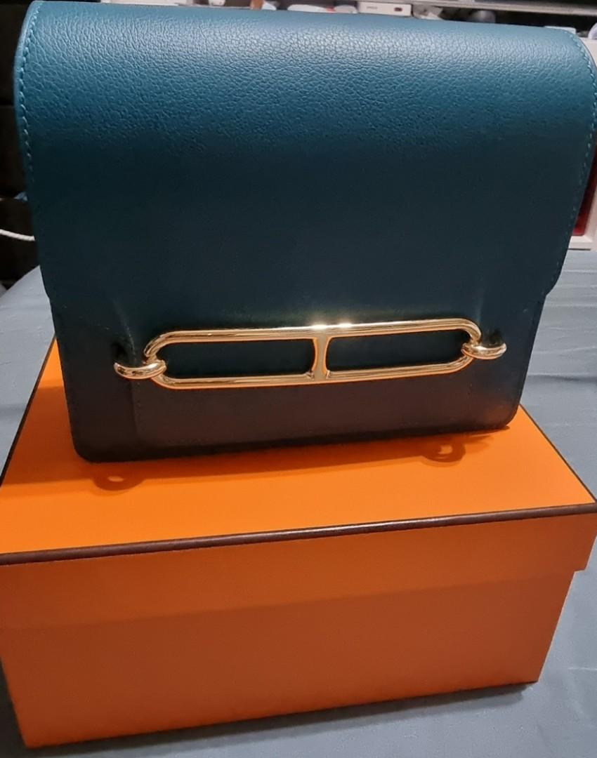 Hermes roulis mini bag in Vert Bosphore, Luxury, Bags & Wallets on ...