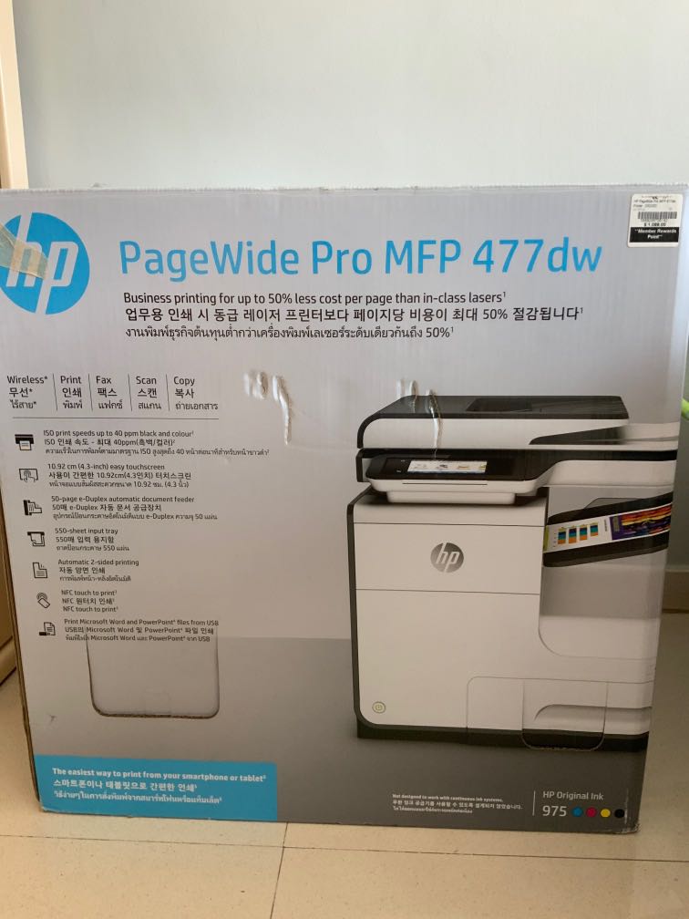 HP Pagewide Pro MFP 477 dw printer, Computers & Tech, Printers ...