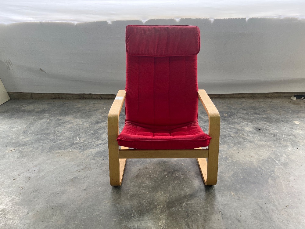 IKEA POANG Single Seater Fabric Chair Red Colour / IKEA POANG Kerusi ...