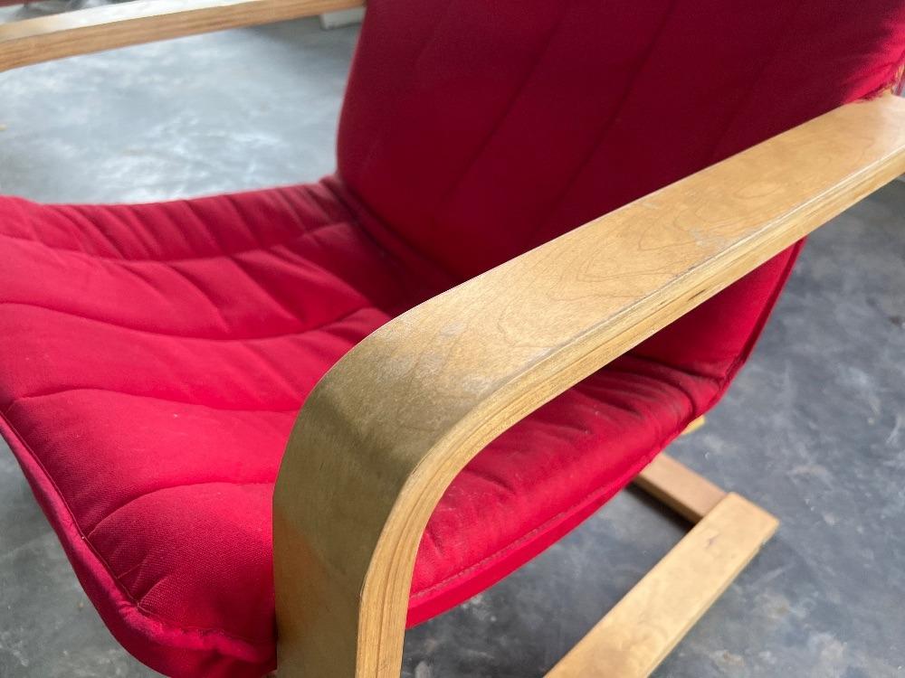 IKEA POANG Single Seater Fabric Chair Red Colour / IKEA POANG Kerusi ...