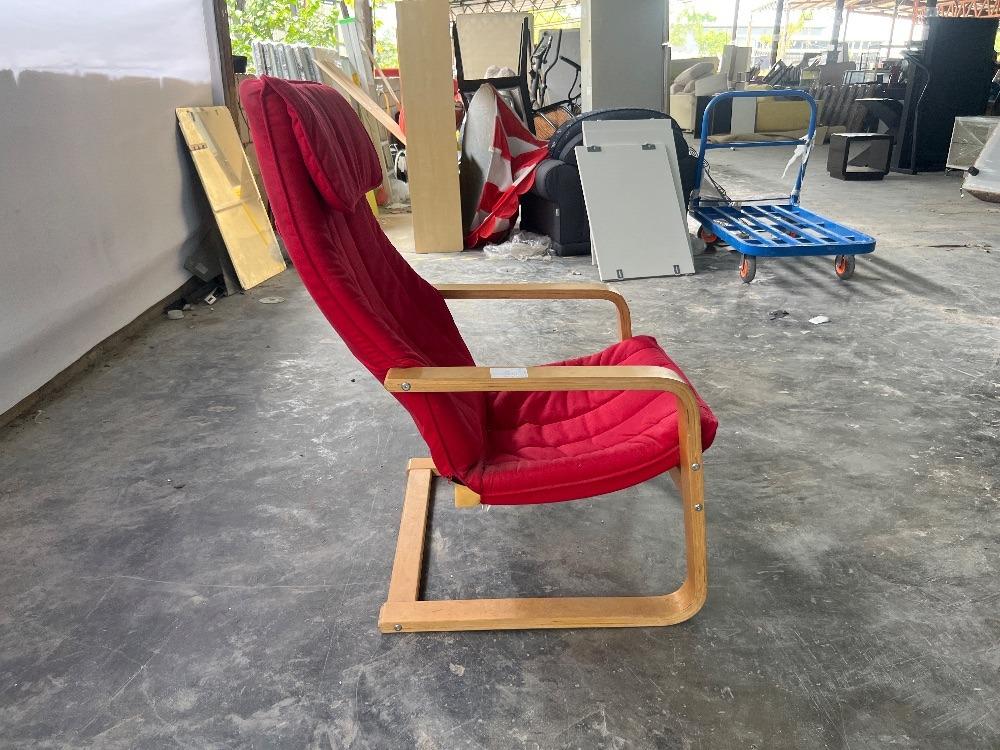 IKEA POANG Single Seater Fabric Chair Red Colour / IKEA POANG Kerusi ...