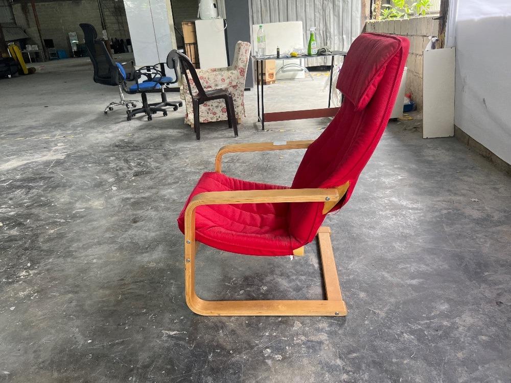 IKEA POANG Single Seater Fabric Chair Red Colour / IKEA POANG Kerusi ...