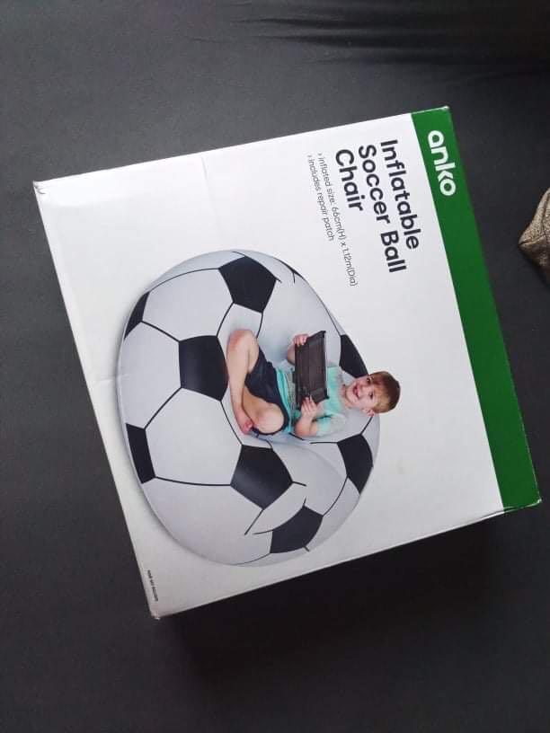 Inflatable Soccer Ball Chair, Babies & Kids, Infant Playtime on Carousell