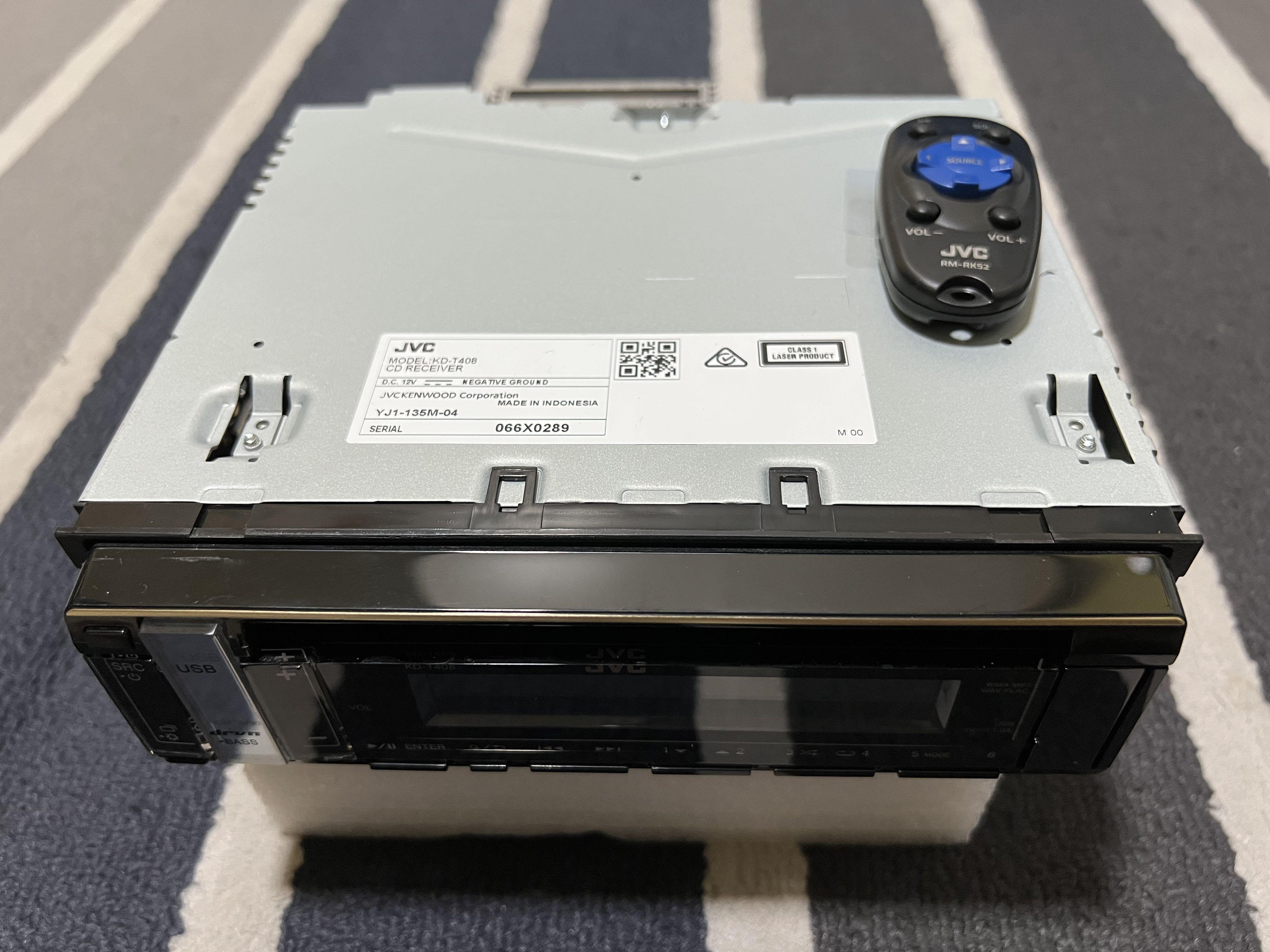 JVC CD Receiver KD-T408, Car Accessories, Accessories on Carousell