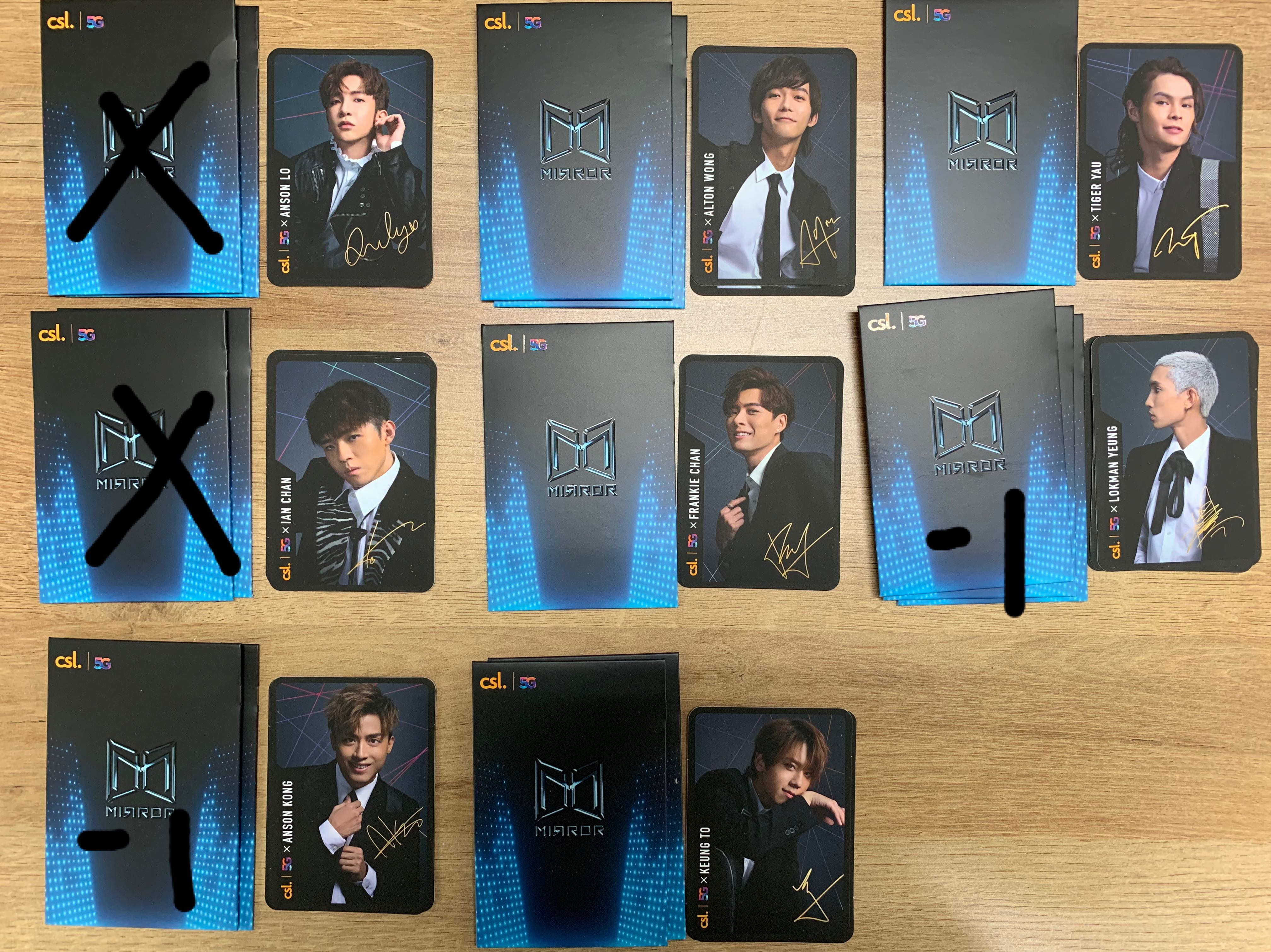 MIRROR CSL 卡card Anson Lo (AR)/ Alton/ Tiger/ Frankie/ Lokman/ Anson Kong/ 姜濤 (AR), 興趣及遊戲, 收藏品及 ...