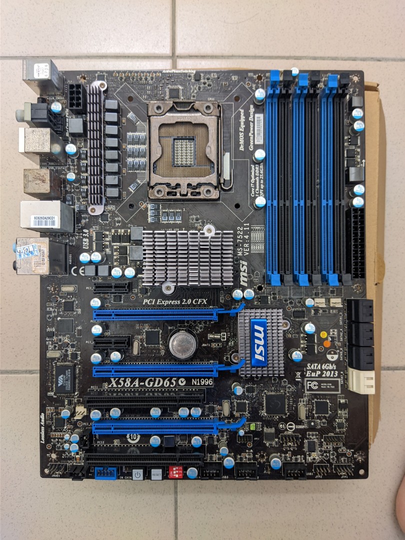 MSI X58 motherboard socket 1366 for enthusiasts (read description ...