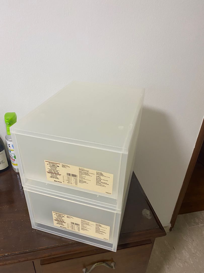 Muji stackable drawer x2, Furniture & Home Living, Furniture, Shelves ...