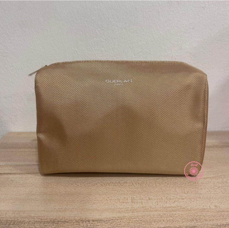 [Original] GUERLAIN Gold Beauty Pouch, Luxury, Bags & Wallets on Carousell