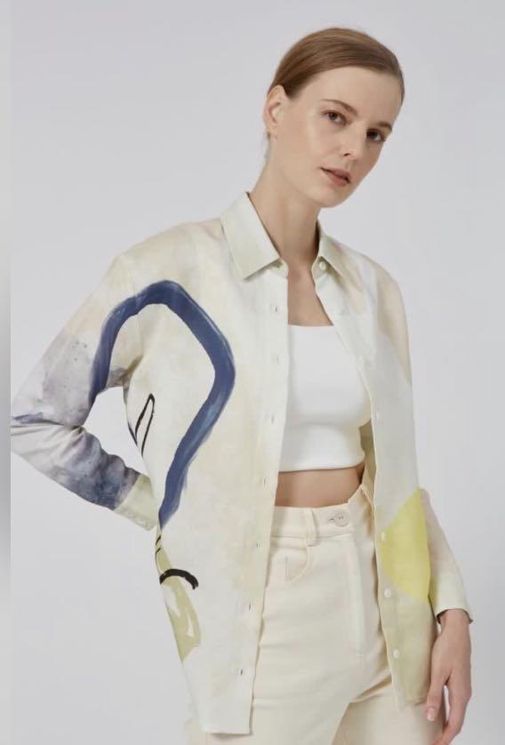 OSN Coasts Linen Shirt, Women's Fashion, Tops, Blouses on Carousell