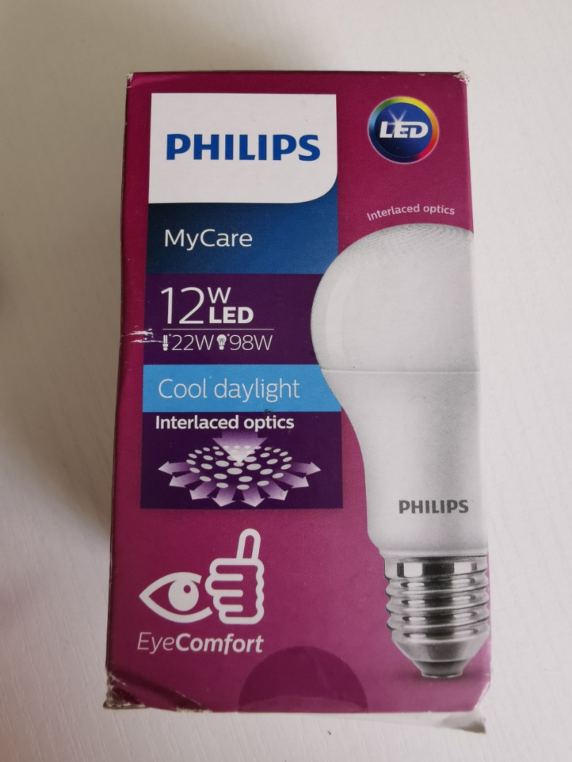 Philips 12w LED cool daylight light bulb, Furniture & Home Living ...