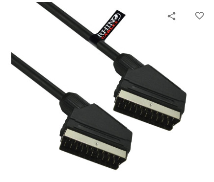 rhinocables Shielded Scart Cable, Gold-Plated Male to Male, RGB 21-Pin ...