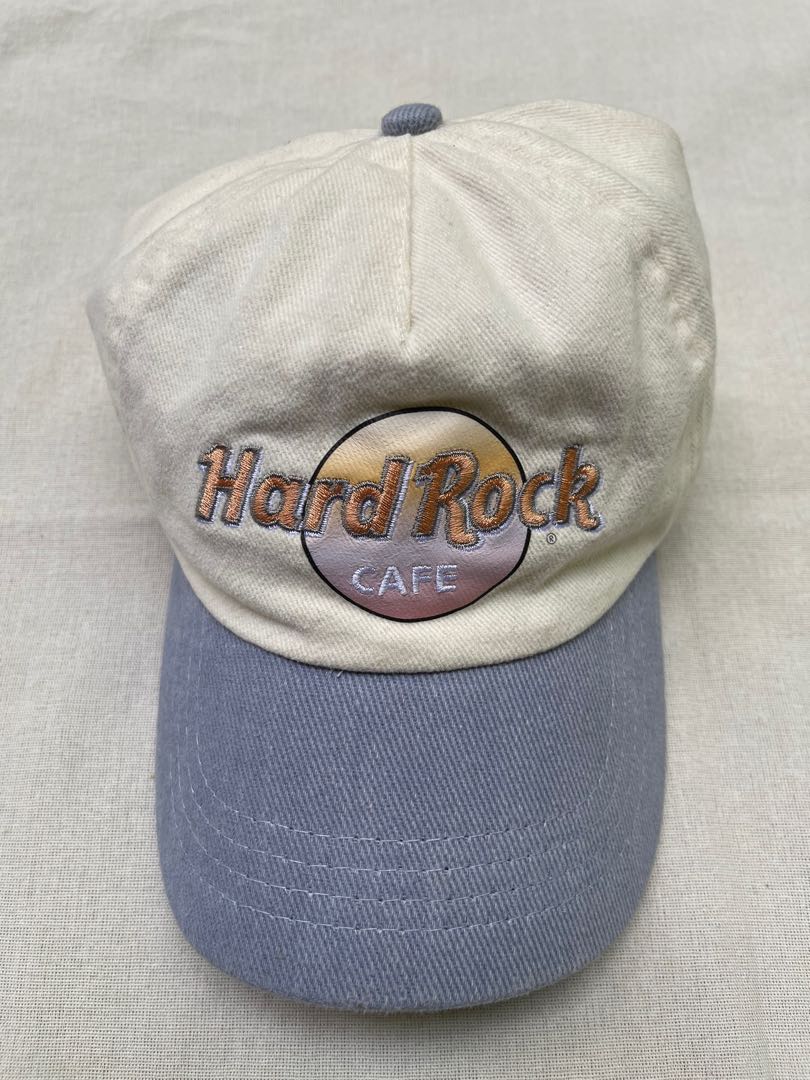 RUBI Hard Rock Cafe Logo Dad Cap Cream/Blue FS, Women's Fashion ...
