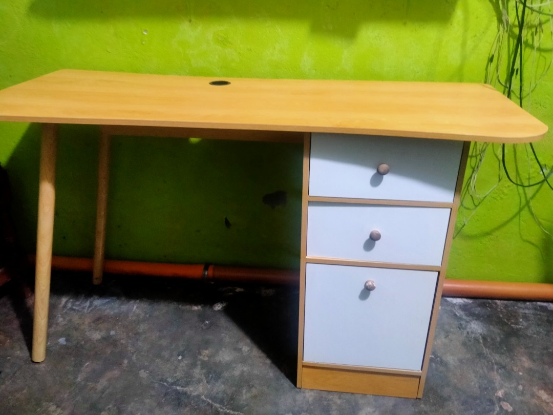 Scandinavian Study Table w/ 3 Drawers, Furniture & Home Living ...