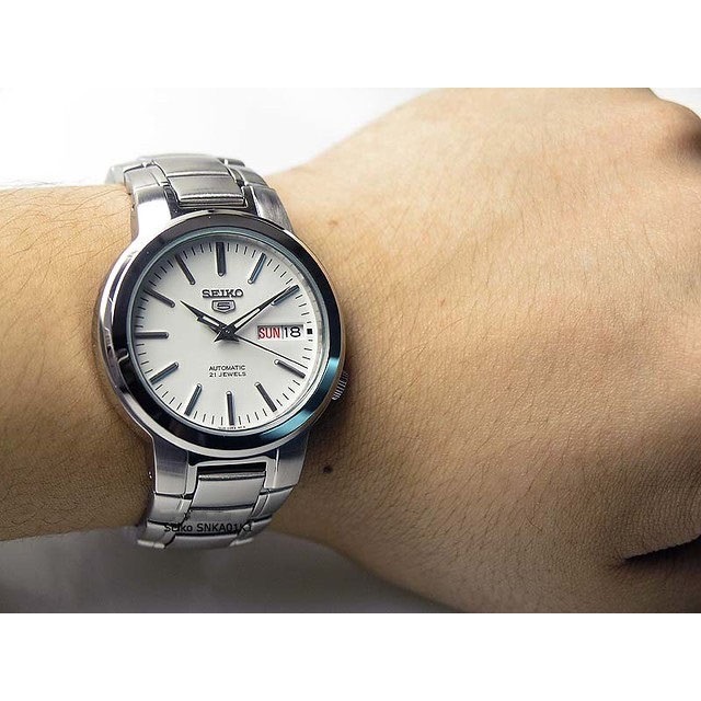 Seiko 5 SNKA01K1 White Dial Automatic Stainless Steel Analog Men's ...