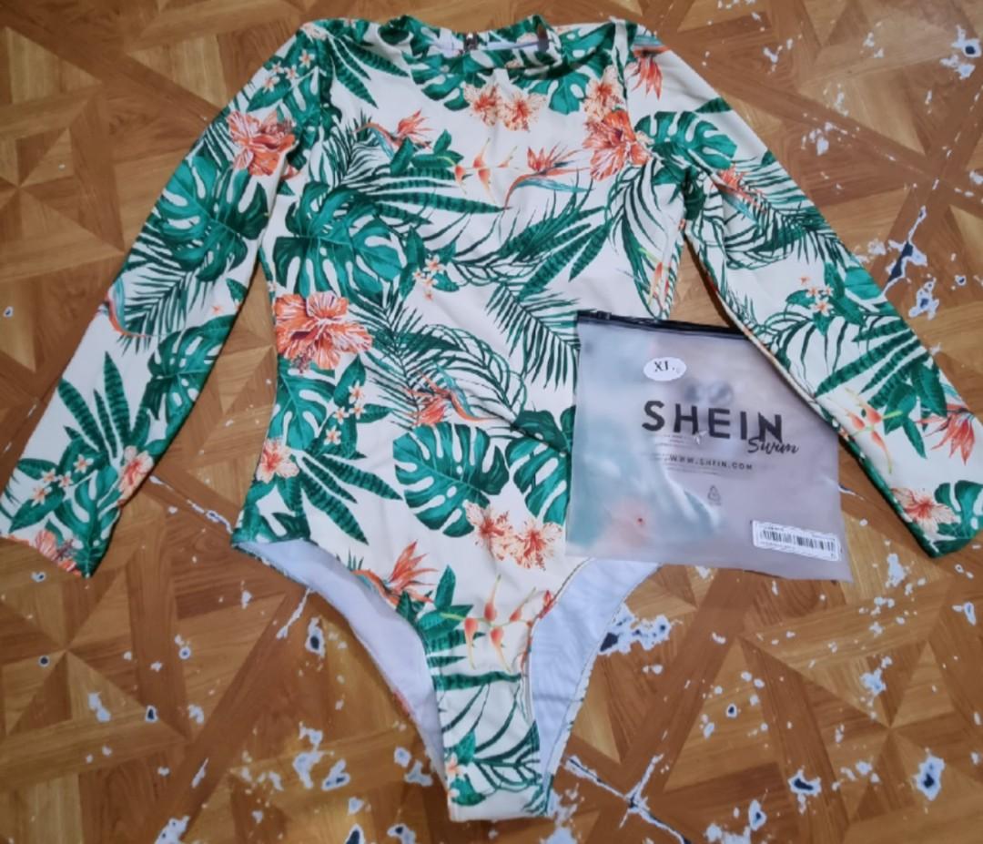 Shein One Piece Rashguard Swimsuit, Women's Fashion, Swimwear, Bikinis ...