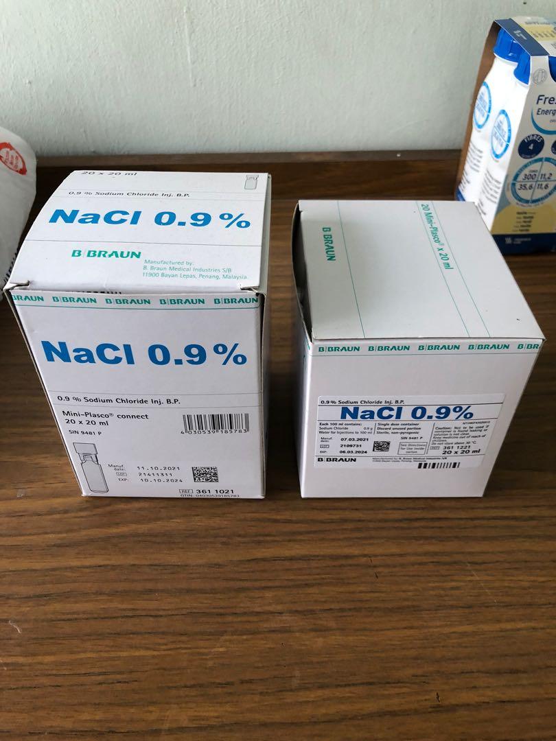 Sodium Chloride (2 boxes - total 37 bottles), Health & Nutrition ...