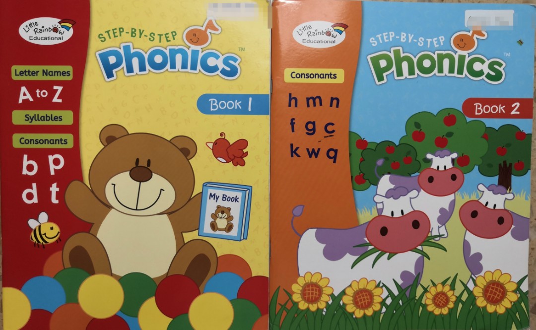 Step by step phonics book 1 and 2, 興趣及遊戲, 書本 & 文具, 教科書 - Carousell