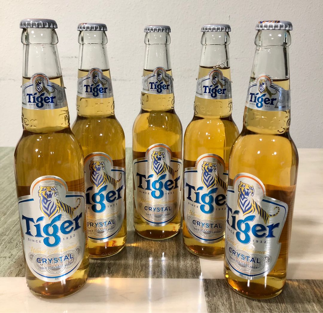Tiger Crystal Bottle 325ml Set of 5, Food & Drinks, Alcoholic Beverages ...