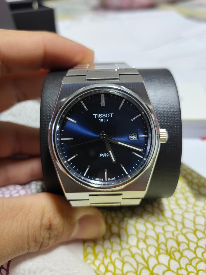Tissot PRX Quartz Blue Dial, Men's Fashion, Watches & Accessories ...