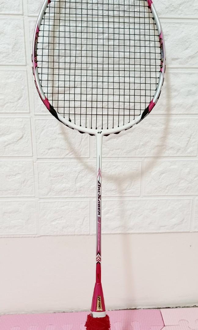 YONEX PINK BADMINTON RACKET, Sports Equipment, Sports & Games, Racket ...