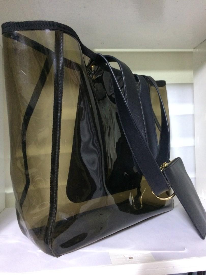Zara Transparent Tote Bag, Women's Fashion, Bags & Wallets, Tote Bags ...