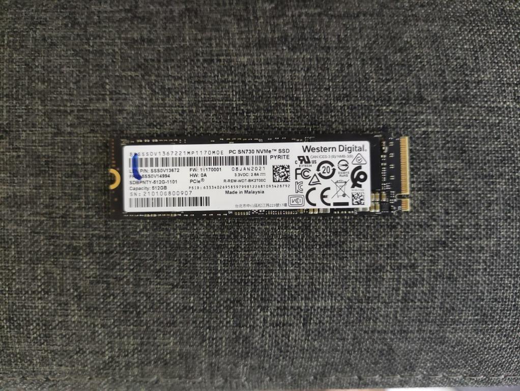 512GB M.2 NVME SSD SN730 WD BLACK 96LAYER 3D NAND TLC (OEM SN750 ...