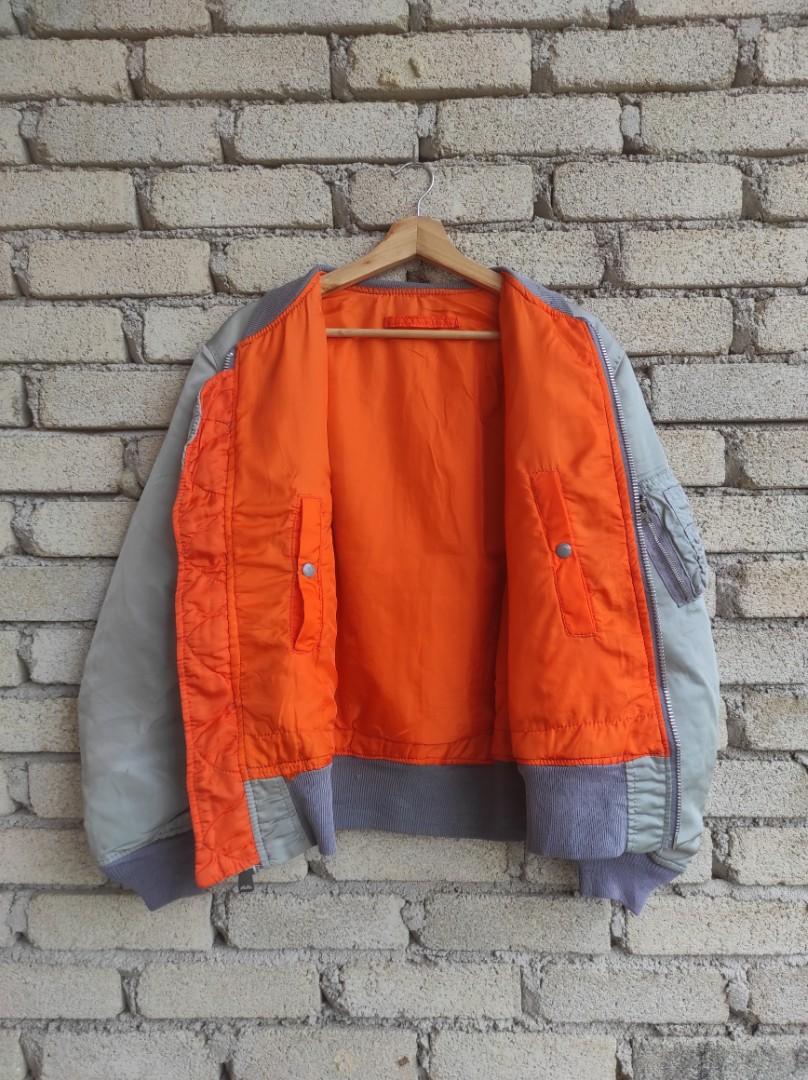 alpha usaf ma1 vintage vtg usa bomber jacket reversible sweater army ...