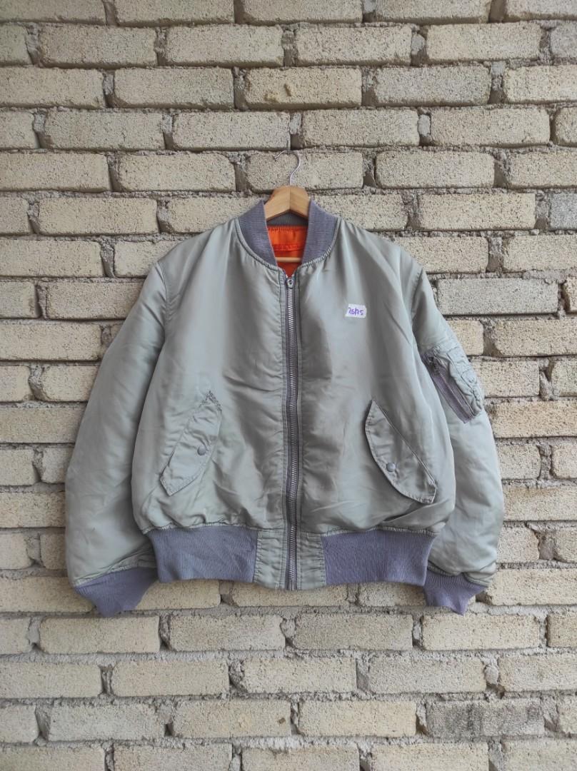 alpha usaf ma1 vintage vtg usa bomber jacket reversible sweater army ...