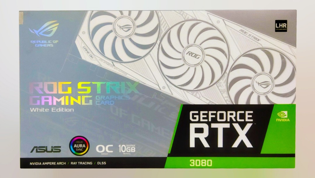 ASUS ROG STRIX GEFORCE RTX 3080 GAMING WHITE OC V2 10G GDDR6X LHR ...