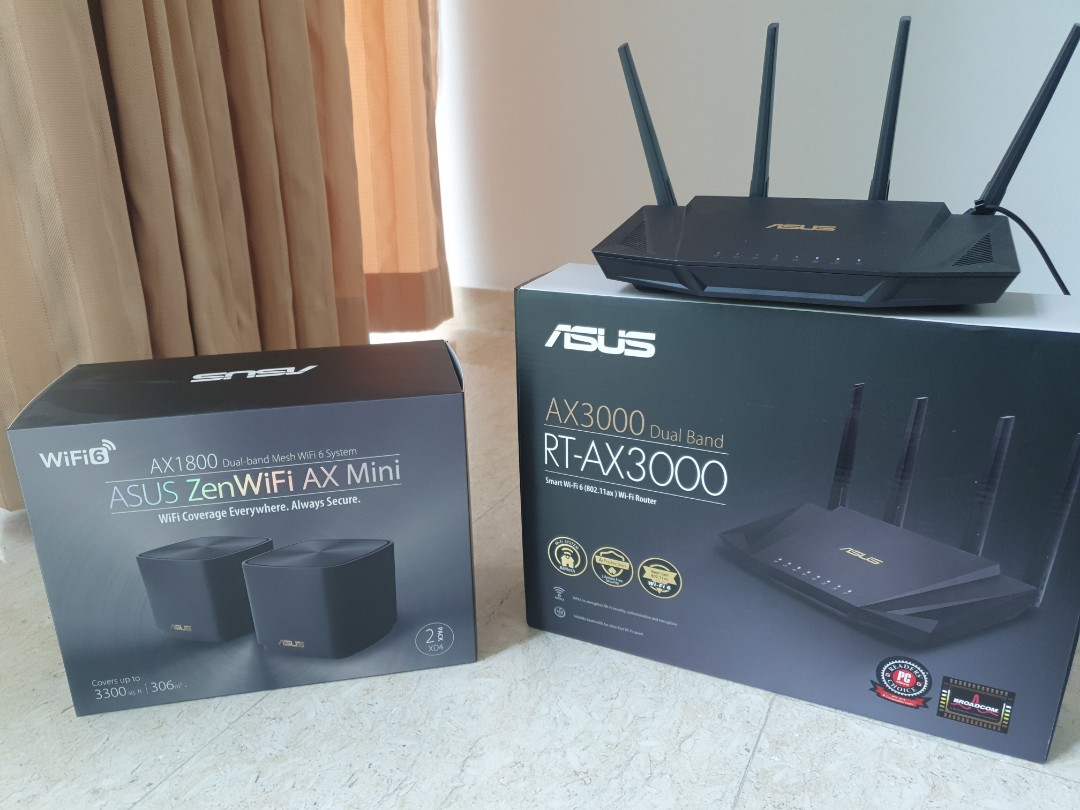 Asus Wifi 6 Router + 2 Mesh Nodes, Computers & Tech, Parts ...