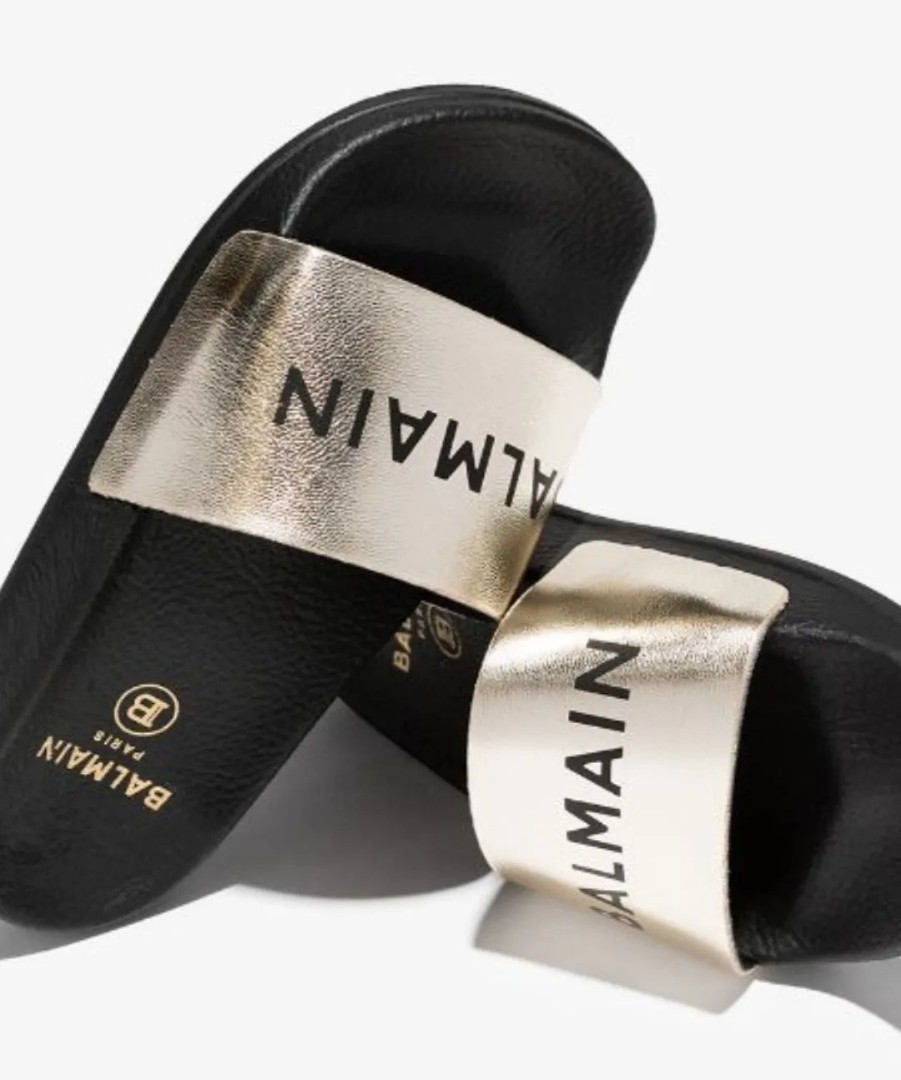 Balmain Slides, Women's Fashion, Footwear, Flats & Sandals on Carousell
