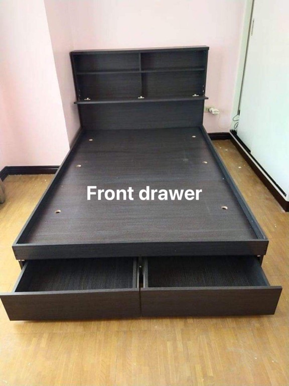 Bed Frame with Front Drawers and Storage, Furniture & Home Living ...