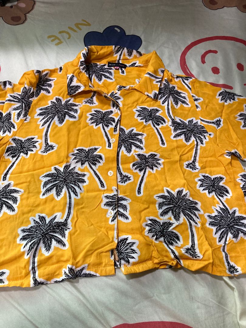 BNY YELLOW HAWAIAN TOP, Women's Fashion, Tops, Blouses on Carousell