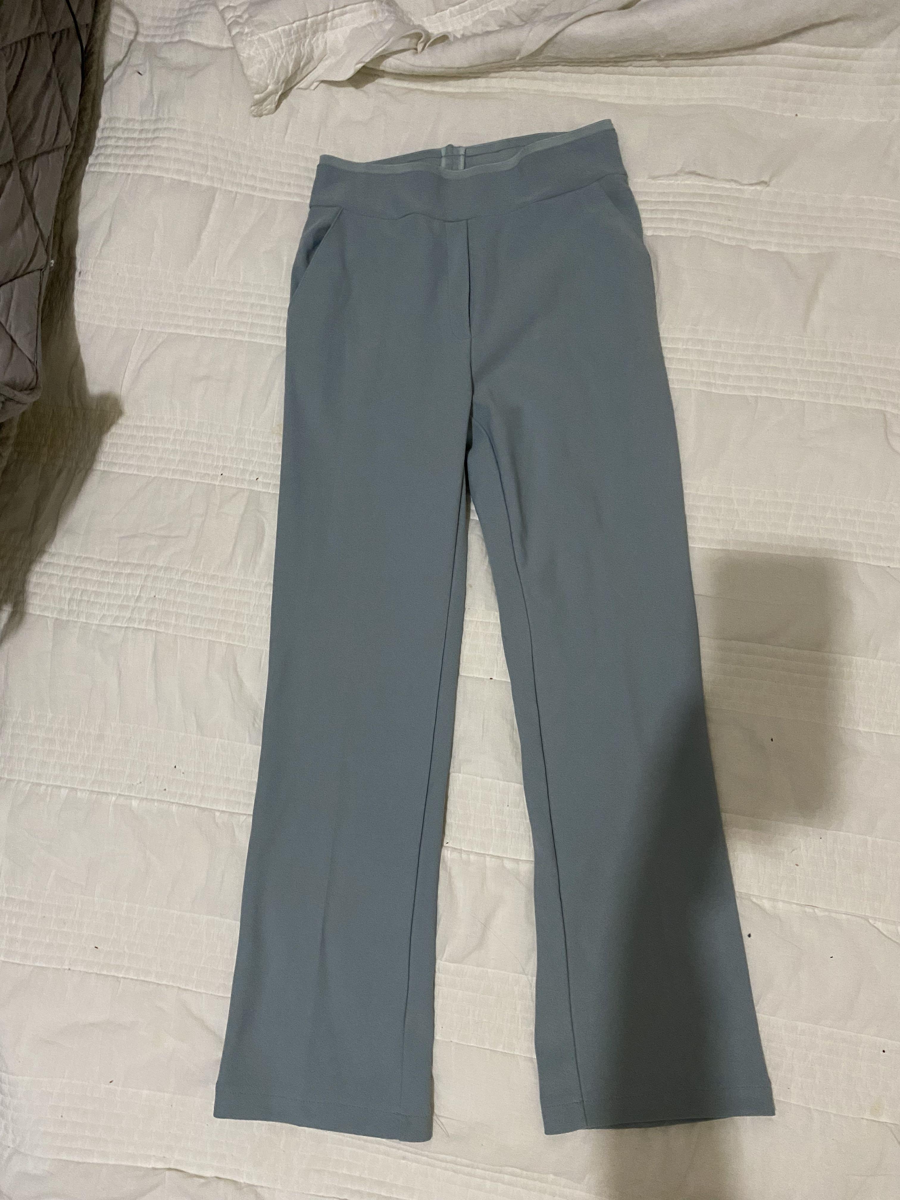 Branded Highwaisted Baby Blue Trouser Corton Garterized, Women's ...