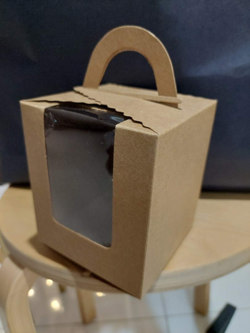 Cardboard box with handle and window (66 pcs), Everything Else on Carousell