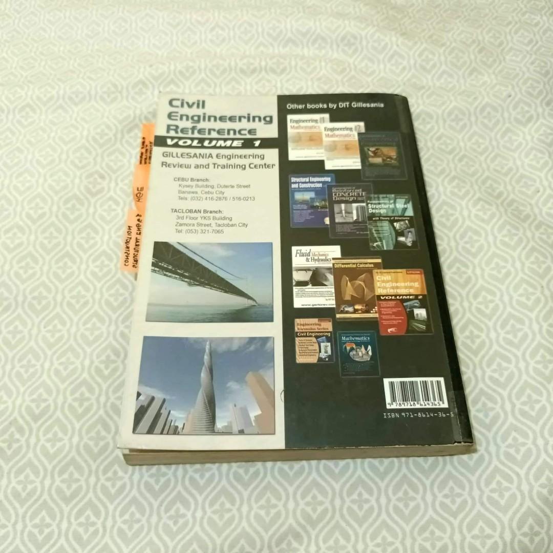 Civil Engineering Reference Vol 1 by DIT GILLESANIA, Hobbies & Toys ...