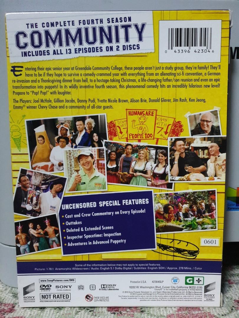 Complete 4th Season Community Dvd, Hobbies & Toys, Music & Media, CDs ...