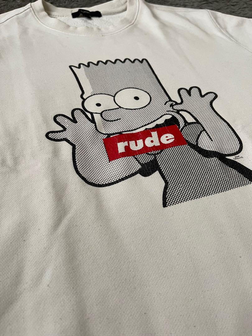 CREWNECK PUTIH THE SIMPSONS (tulisan rude), Fesyen Wanita, Pakaian ...