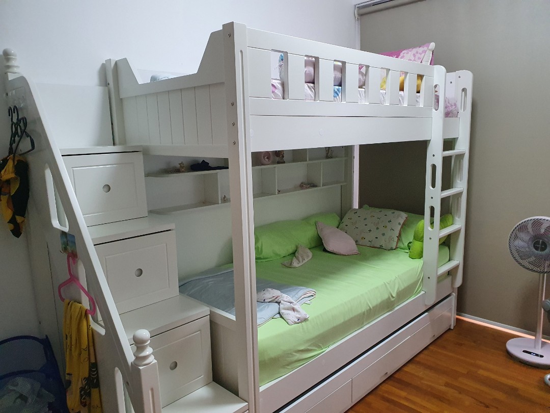 Double decker bed, Furniture & Home Living, Furniture, Bed Frames ...